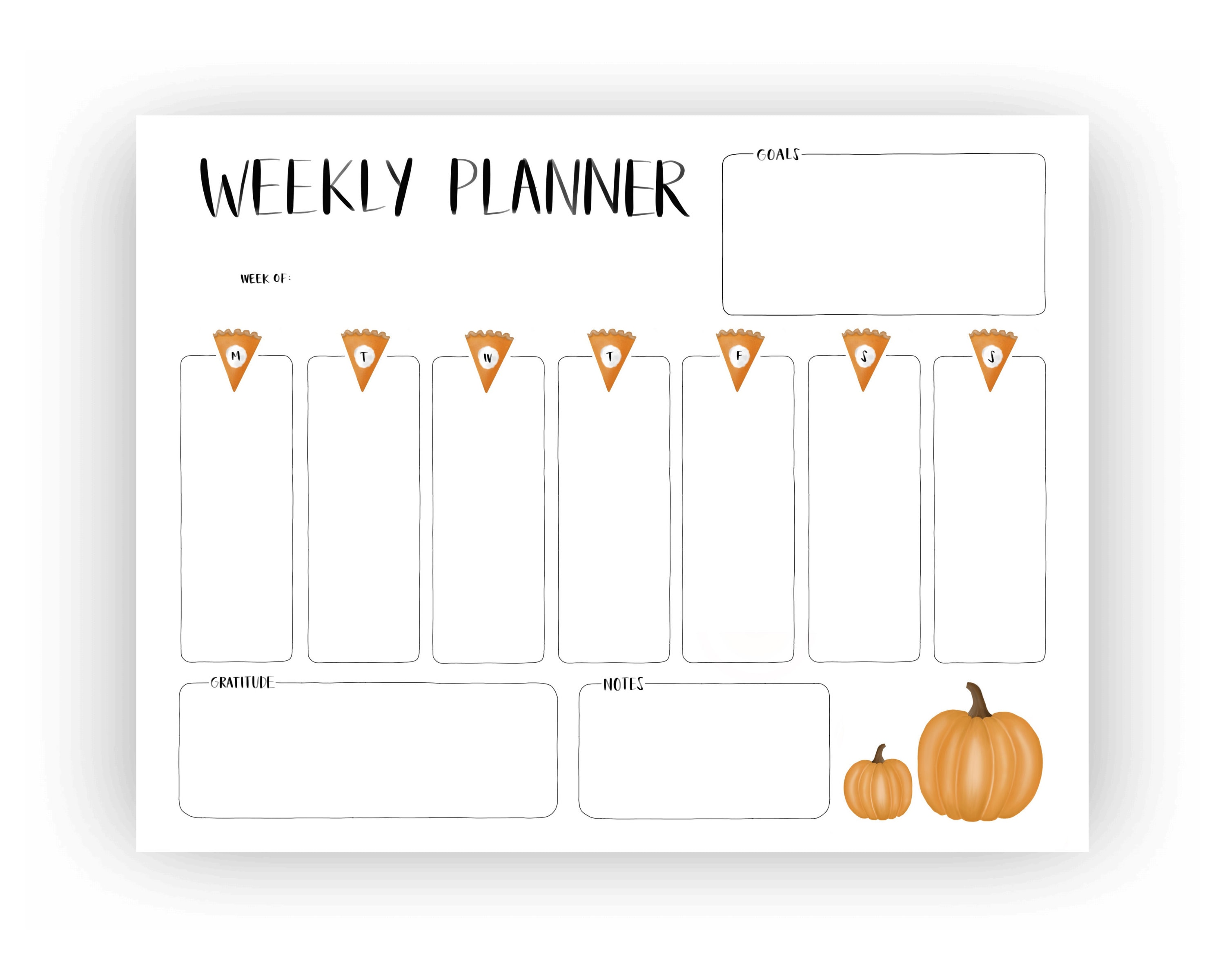 Pumpkin/fall Weekly Planner Printable / Bullet Journal Layout / PDF - Etsy