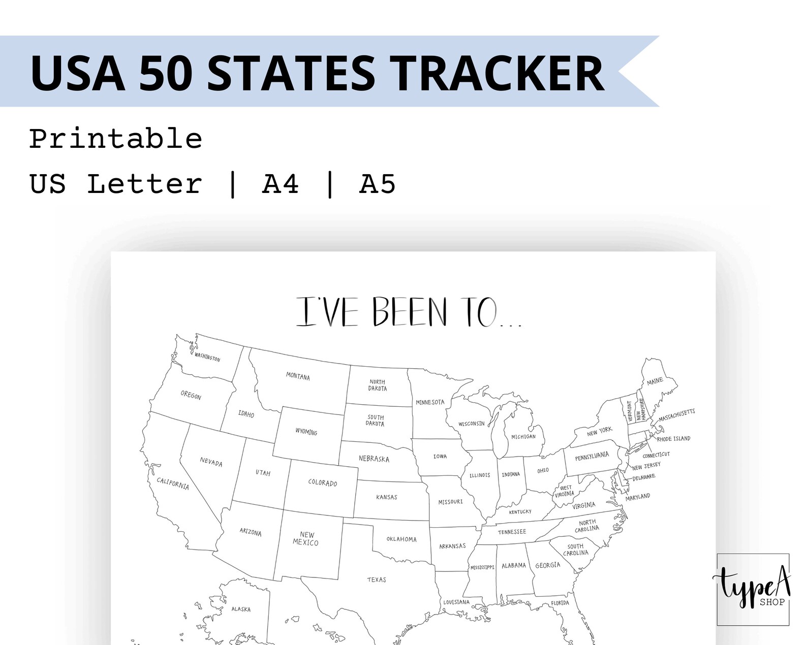 US 50 States Travel Tracker - Minimalist Design - Etsy