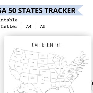 US 50 States Travel Tracker - Minimalist Design - Etsy