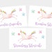 Unicorn Folded Food Card Template for Birthday, Tent Fold Food Label ...