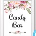 Pink Floral Candy Bar Sign Template 5" X 7", Printable Bohemian Cards ...