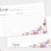 Purple Floral Recipe Card Template, Bridal Shower Recipe Card ...