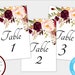 Burgundy Wedding Table Number Template, Printable Rustic Table Number ...