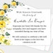 Yellow Floral Funeral Thank You Card Template, Memorial Card, Sympathy ...