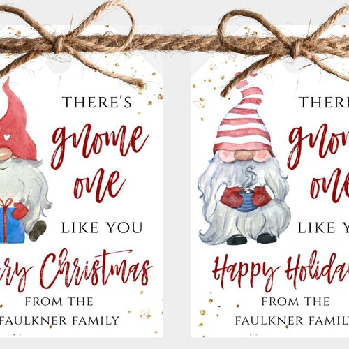 Gnome Gift Tag Template Teacher Gift Tag for Christmas - Etsy