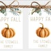 Happy Fall Gift Tag Template, Printable Pumpkin Gift Tag, Personalized ...