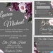 Purple and Gray Wedding Invitation Template Set, Gray Wedding ...