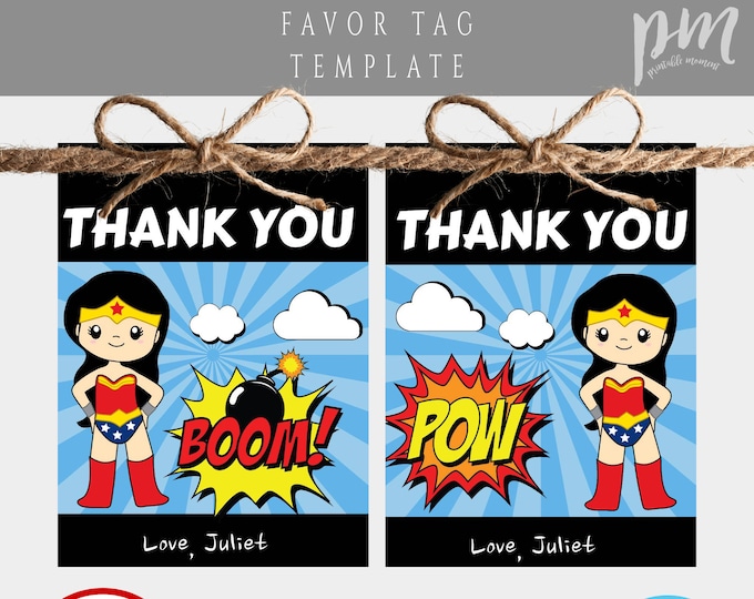 Comic Book Birthday Tags | Printable Superhero Birthday Gift Tags ...