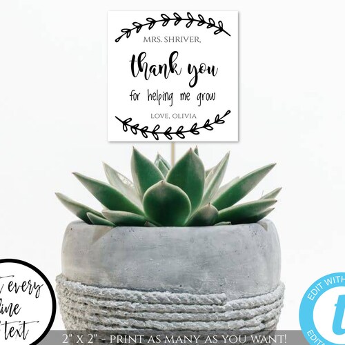 Printable Cactus Gift Tags Printable Teacher Appreciation - Etsy