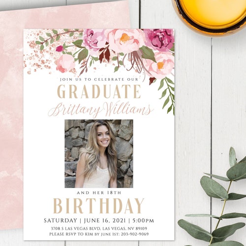 Graduation 18th Party Invitation Template Senior Graduation - Etsy