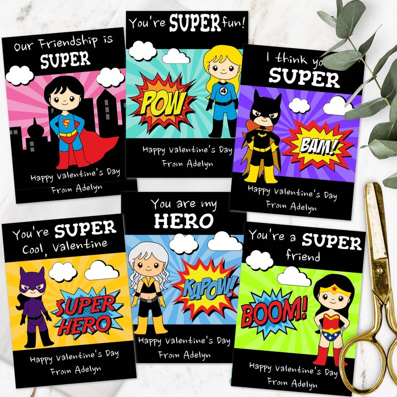 Superhero Valentine - Etsy