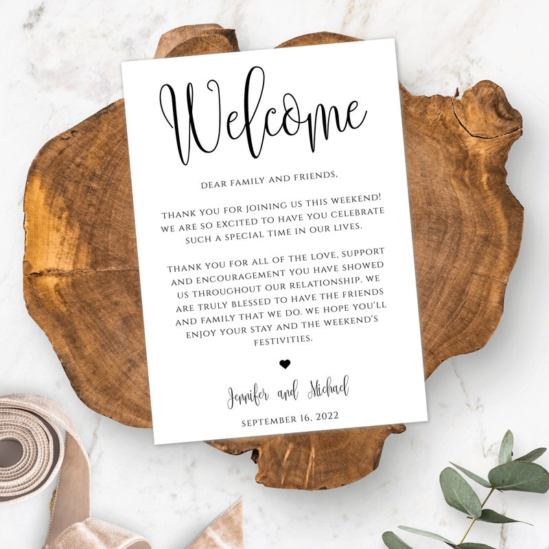 Wedding Welcome Note - Etsy