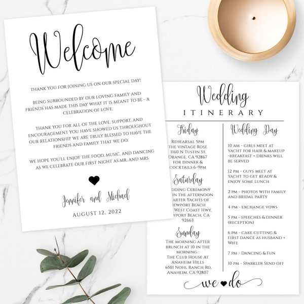 Wedding Welcome Note - Etsy