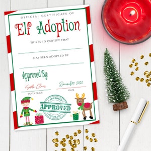 Elf Adoption Certificate Template, Editable Christmas Letter, Printable ...