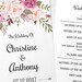 Pink Floral Wedding Program Instant Download Bohemian Floral | Etsy