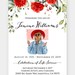 Red Floral Funeral Program, Greenery Memorial Program, Memorial Service ...