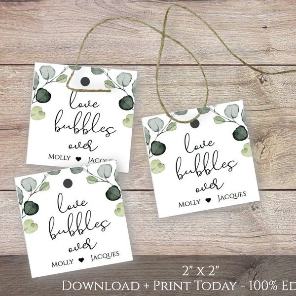 Wedding Bubble Tags - Etsy