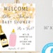 It's a Girl Baby Shower Welcome Sign Template Pink Poppin' Bottles ...