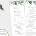 Greenery Wedding Program Template, DIY Printable Ceremony Program ...