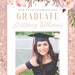 Rose Gold Glitter Graduation Invitation Template Graduation | Etsy