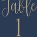 Blue and Gold Table Number Template Wedding Printable Navy | Etsy