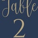 Blue and Gold Table Number Template Wedding Printable Navy | Etsy