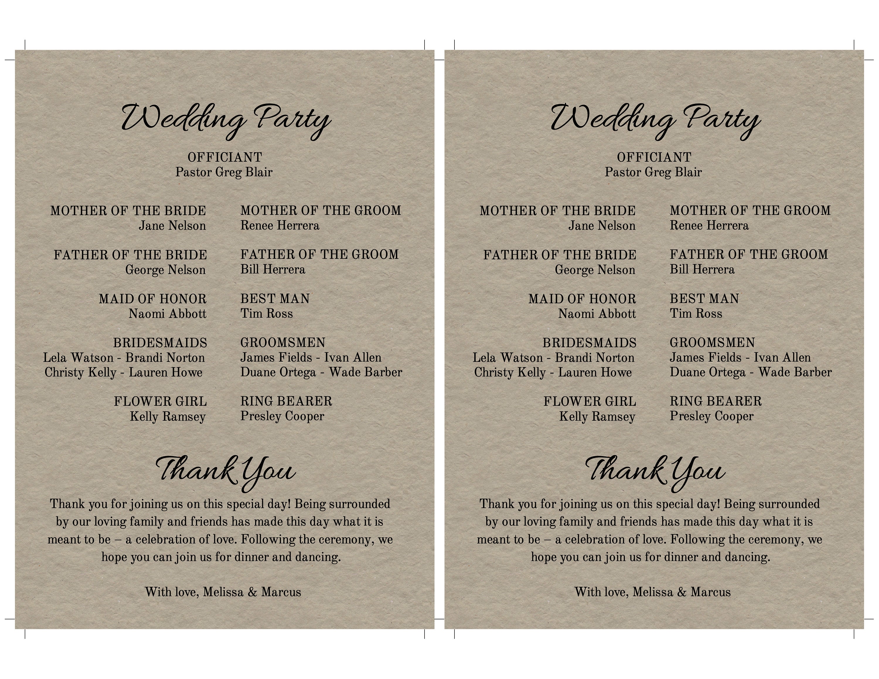 Rustic Wedding Program Template Instant Download Ceremony - Etsy