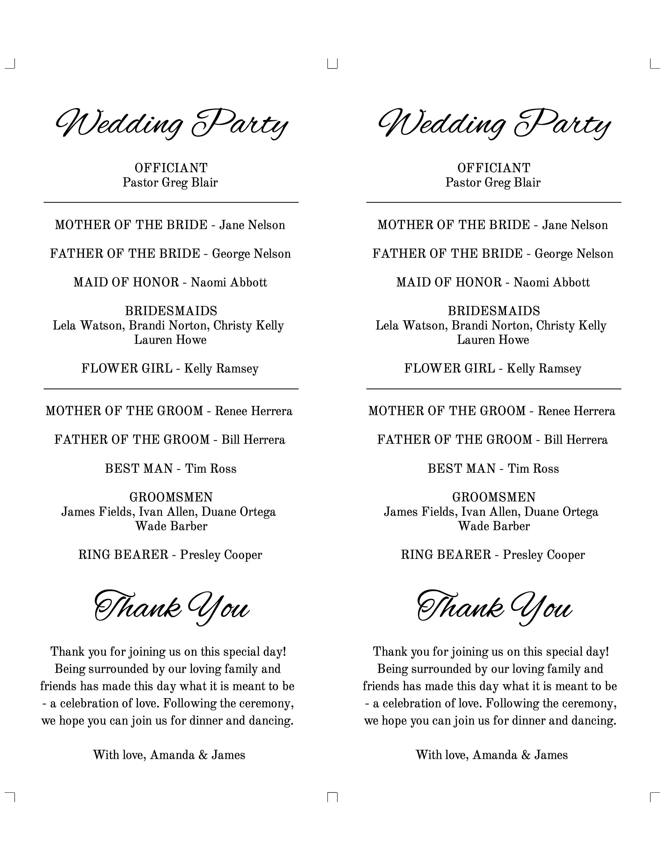 Mr & Mrs Printable Wedding Program Template, Black + White Ceremony ...