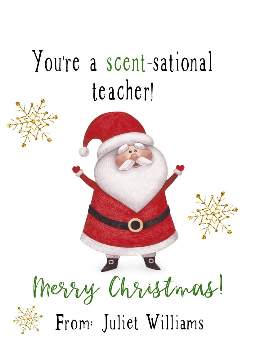 Printable Christmas Gift Tag Template for Teacher Merry Christmas ...