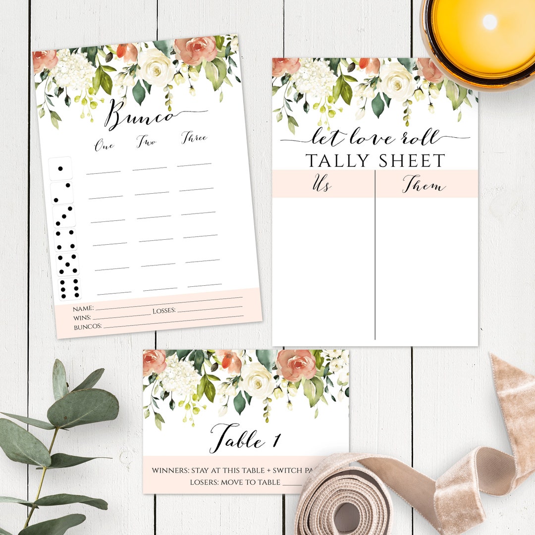 Fall Bunco Card Template Set, Printable Bunco Table Card, Editable ...