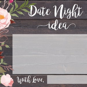 Rustic Floral Date Night Ideas Bridal Shower Game Template, Instant ...