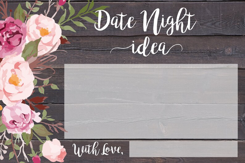 Rustic Floral Date Night Ideas Bridal Shower Game Template - Etsy