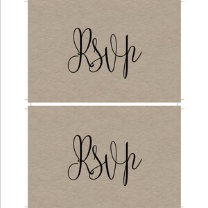 Rustic RSVP Postcard Template, Calligraphy Script Wedding Rsvp ...