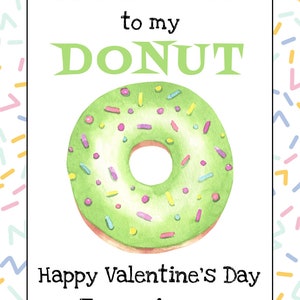 Donut Valentines Day Card Template, Donut Valentines Cards for Kids ...