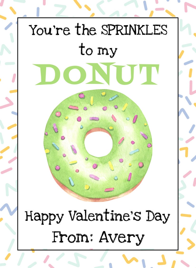 Donut Valentines Day Card Template, Donut Valentines Cards for Kids ...