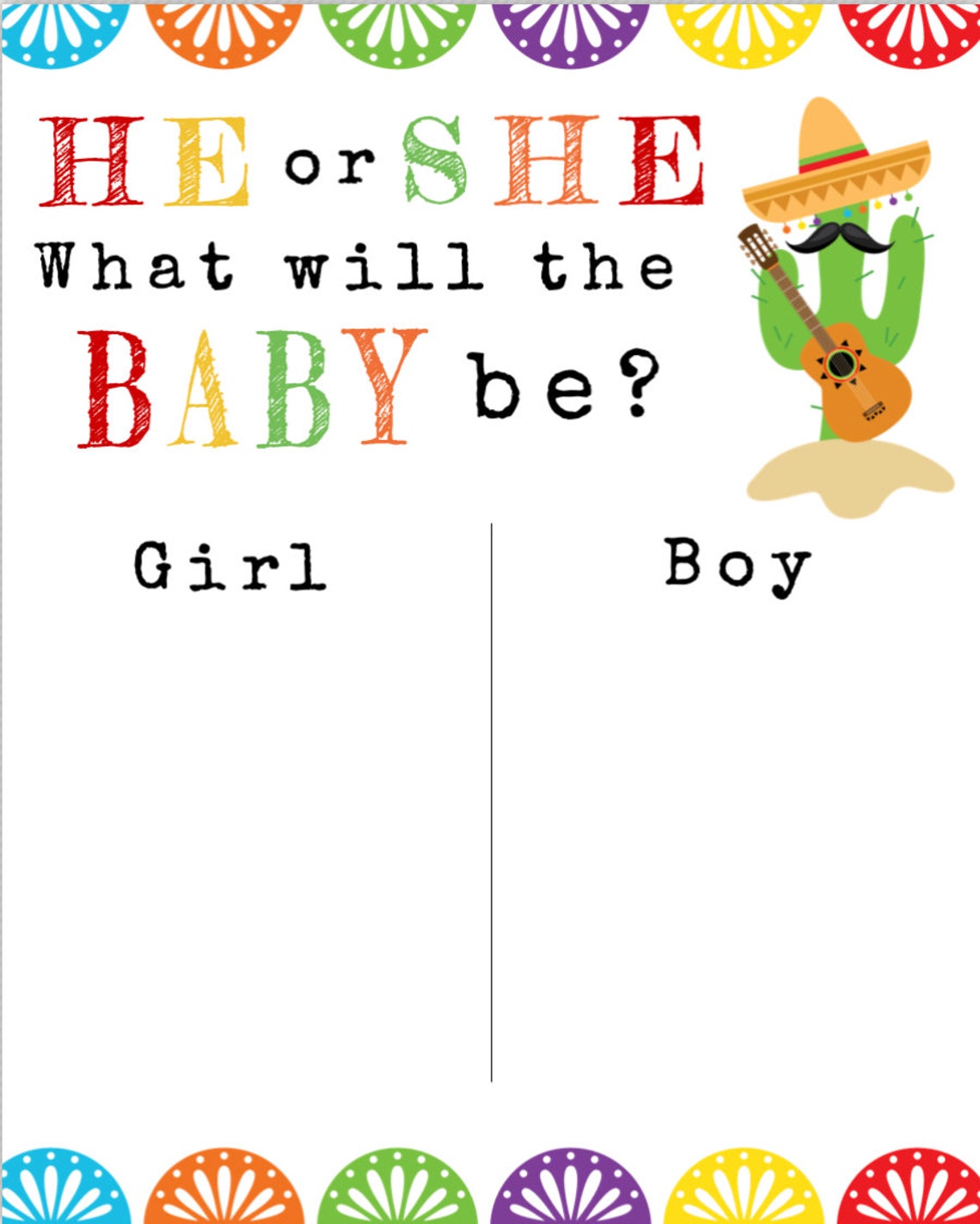Guess the Baby Gender Sign Template Gender Voting Gender | Etsy