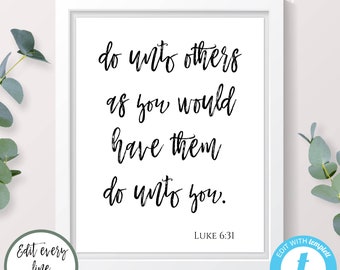 Do Unto Others... Luke 6:31 Engraved Scripture River Rock - Etsy
