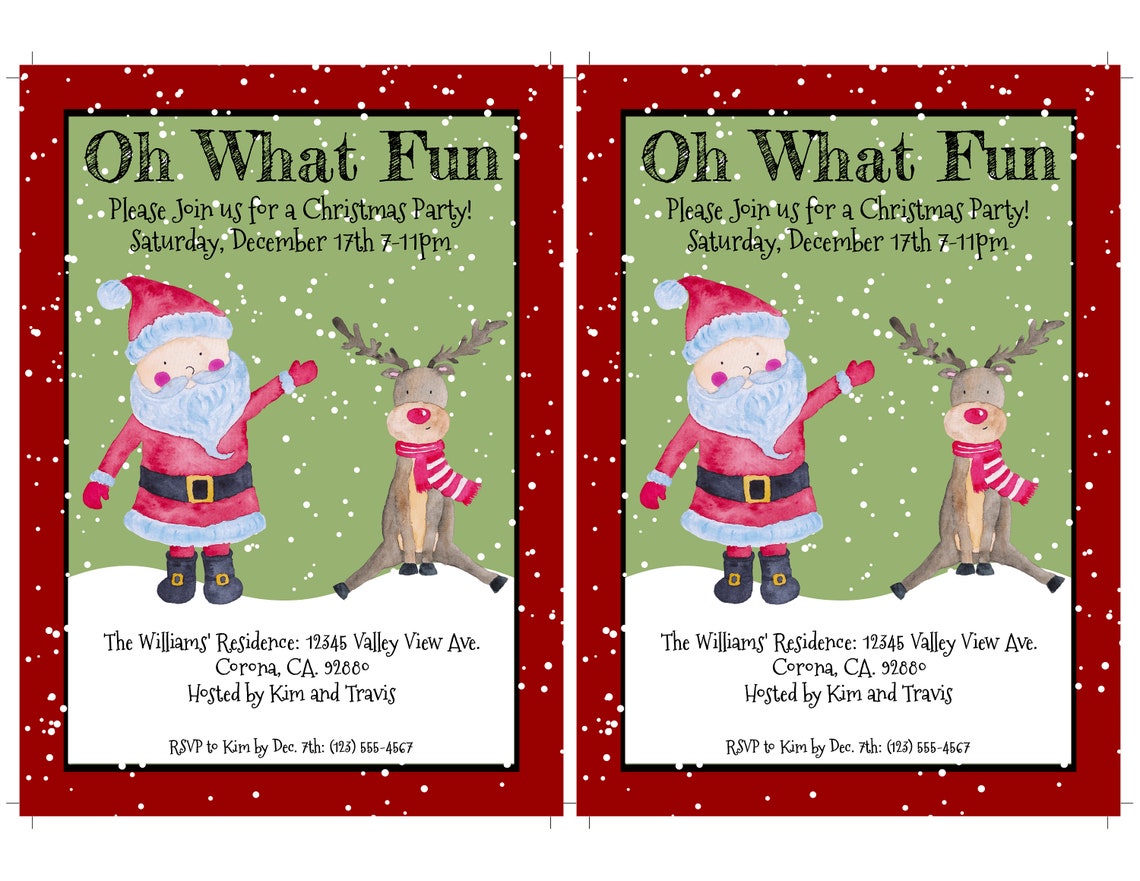 Oh What Fun Christmas Party Invitation Christmas Party | Etsy