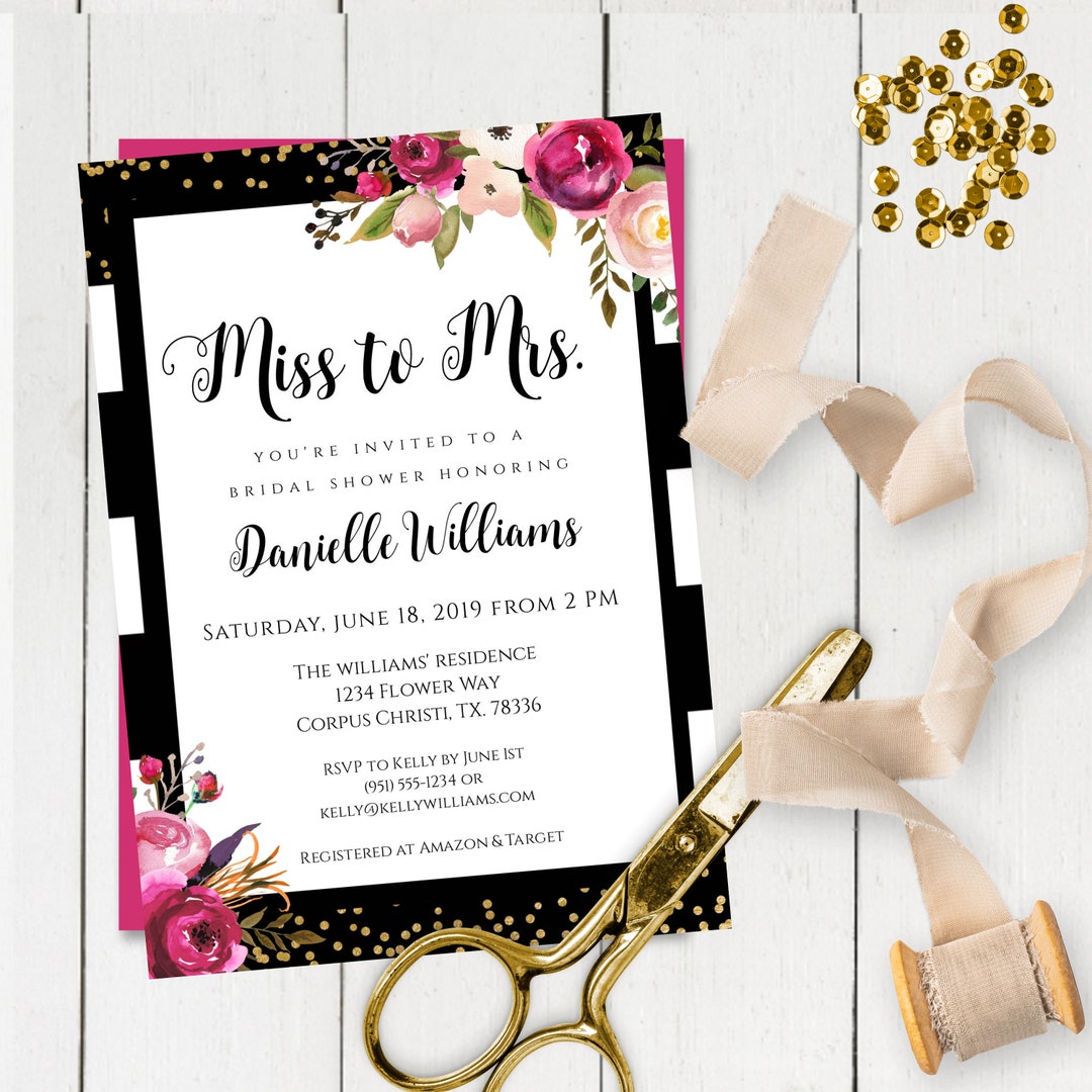 From Miss to Mrs Invitation, Bride to Be Invitation Template, Editable ...