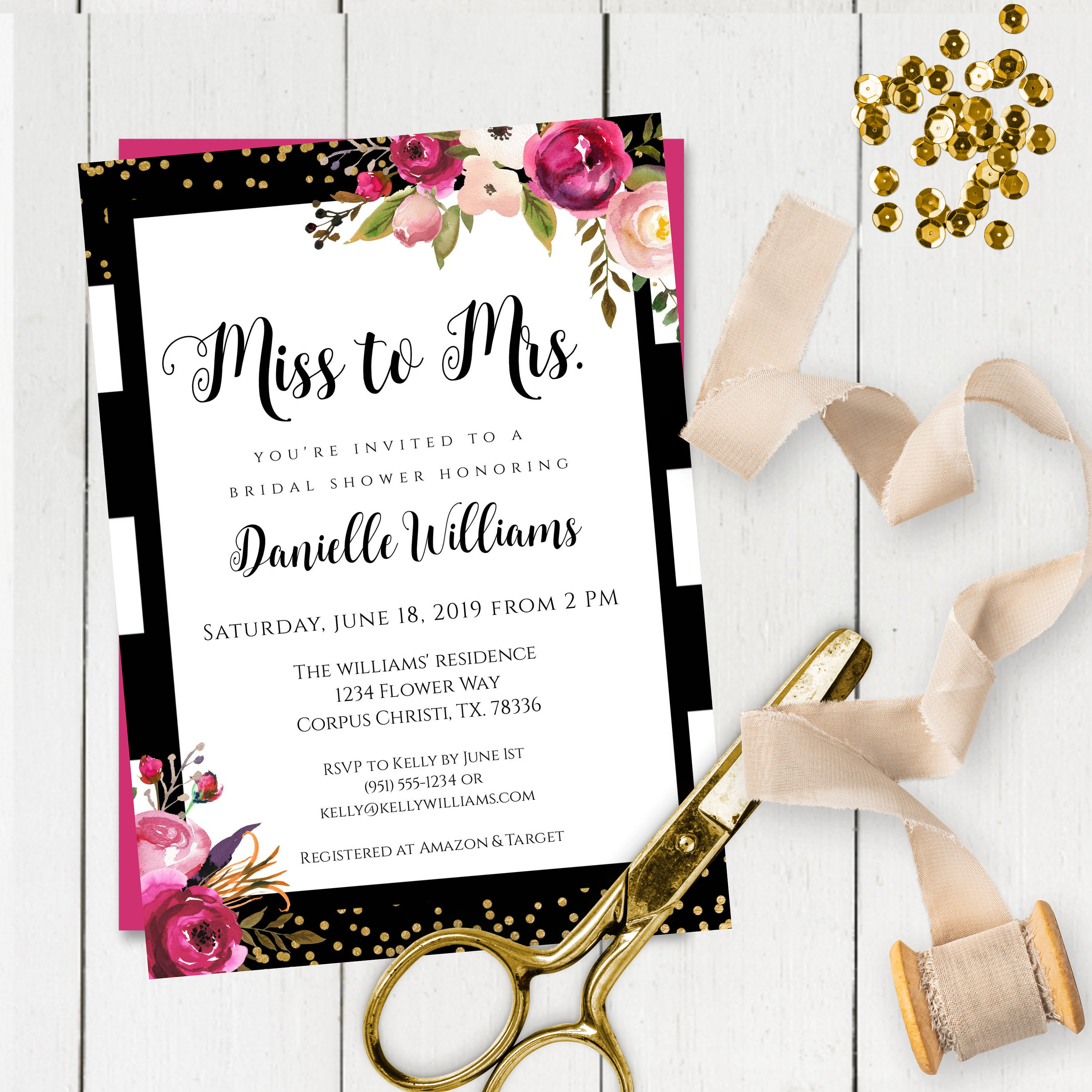 From Miss to Mrs Invitation Bride to Be Invitation Template | Etsy