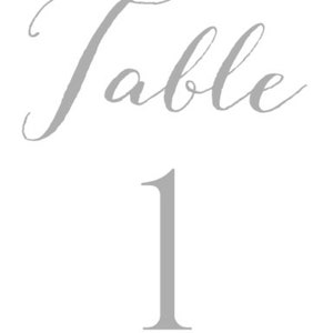 Silver Table Number Template, Wedding Printable, Editable Wedding Table ...