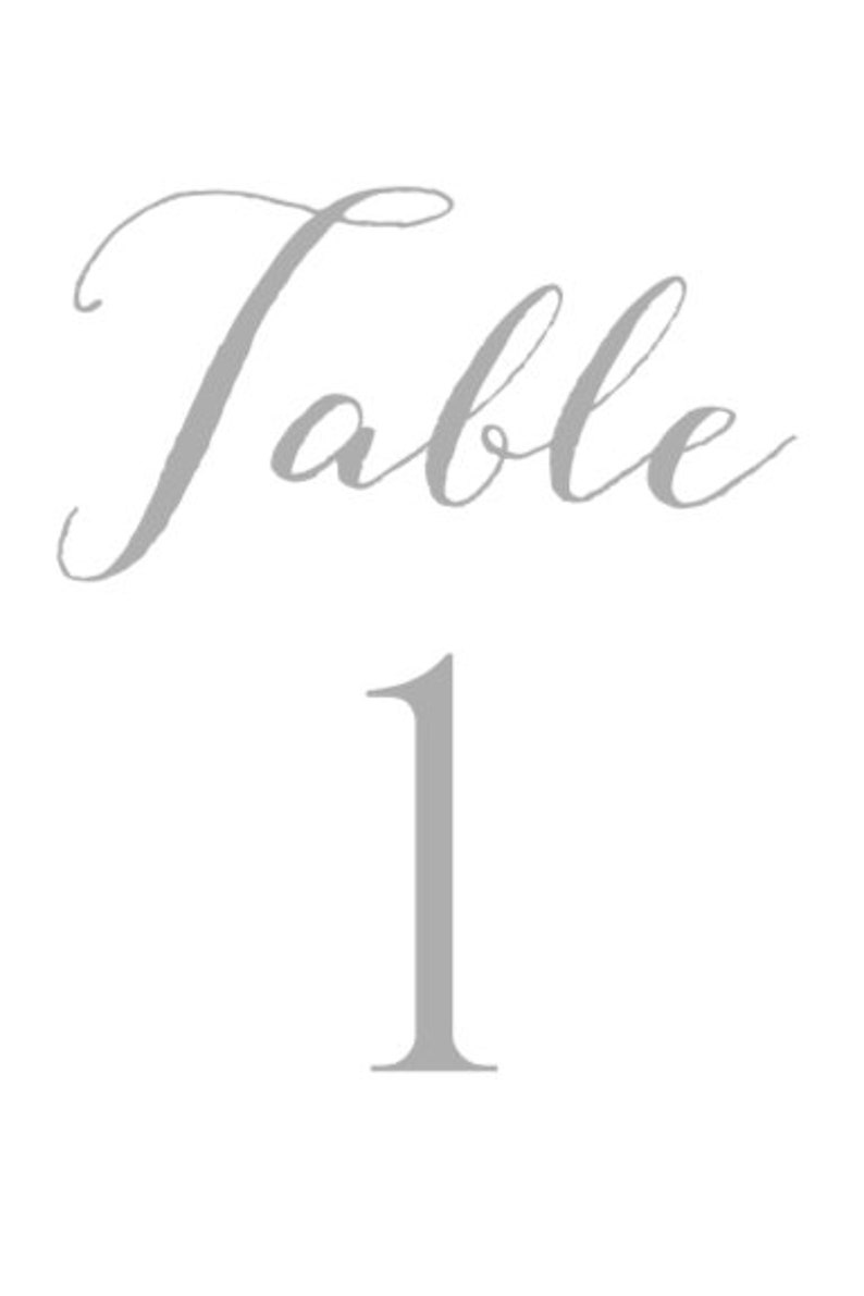 Silver Table Number Template Wedding Printable Editable - Etsy
