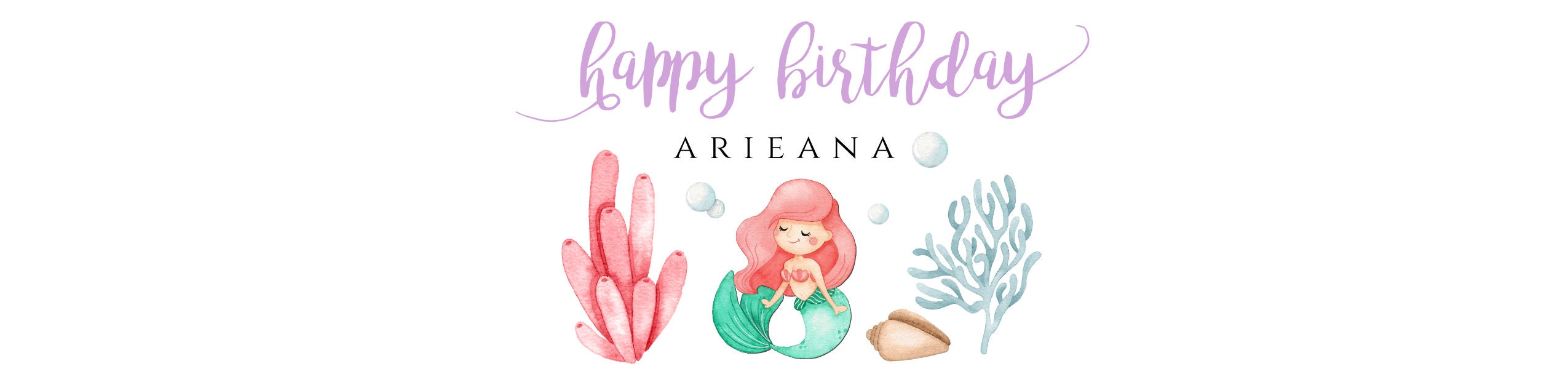 Mermaid Water Bottle Label Template for Birthday Party, Printable Water ...