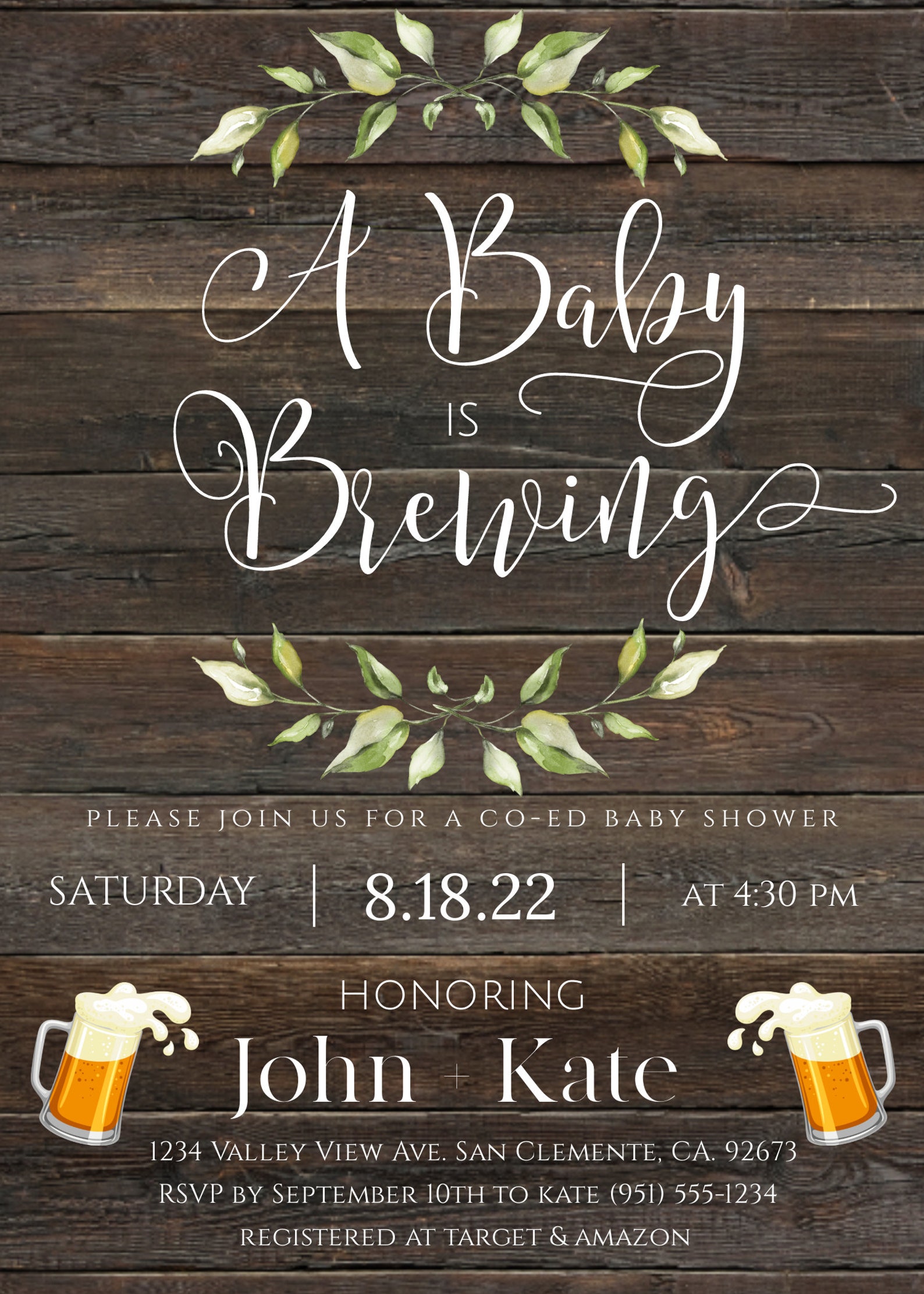 A Baby is Brewing Invitation Beer Baby Shower Invite Coed - Etsy