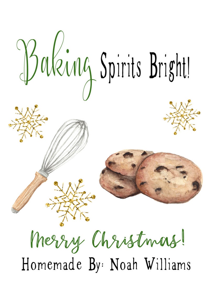 Baking Gift Tag Template Christmas Gift Tag Personalized - Etsy