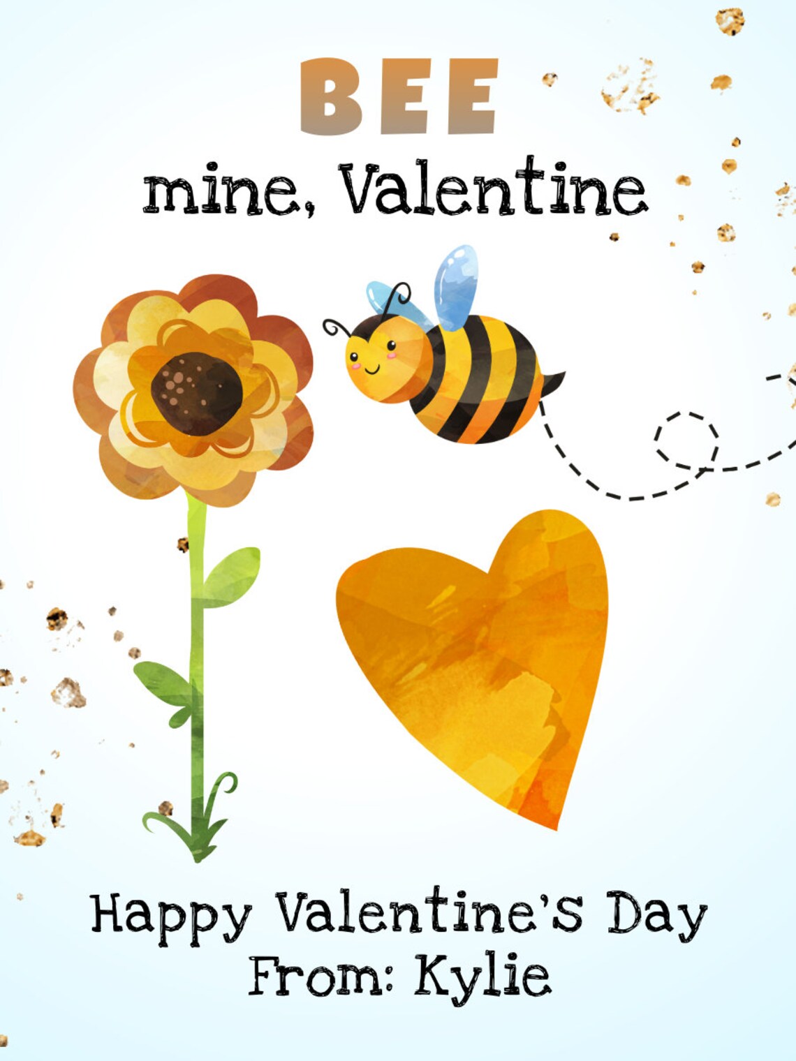 Bee Valentines Day Card Template, Honey Bee Valentine Card for Kids ...