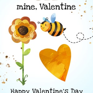 Bee Valentines Day Card Template, Honey Bee Valentine Card for Kids ...