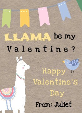 Llama Valentines Day Card Template Llama Valentines Cards for | Etsy