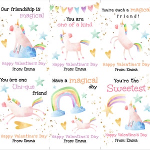 Unicorn Valentines Day Card Template, Unicorn Valentines Cards for Kids ...