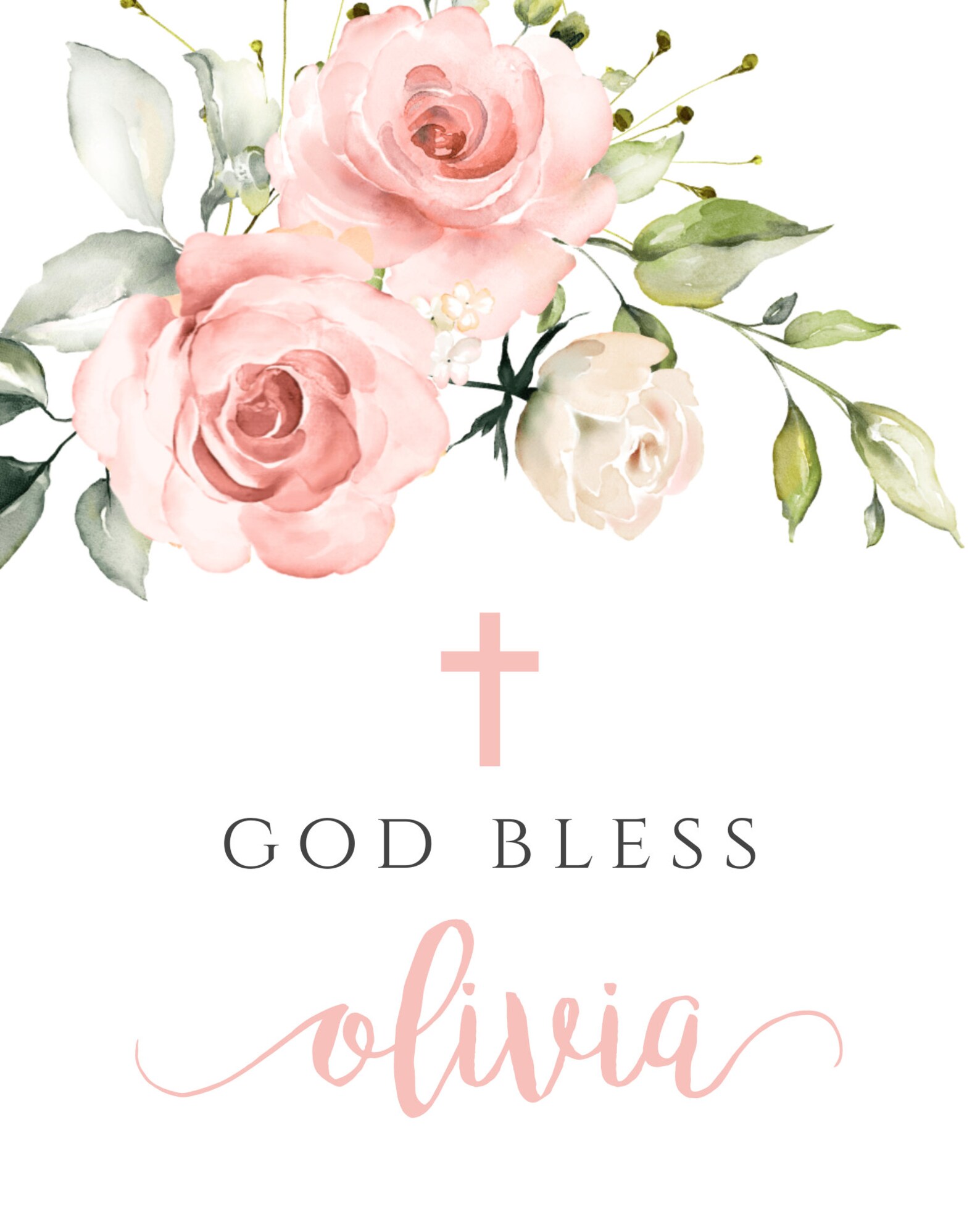 God Bless Sign Template Welcome Sign Girl Printable Pink - Etsy